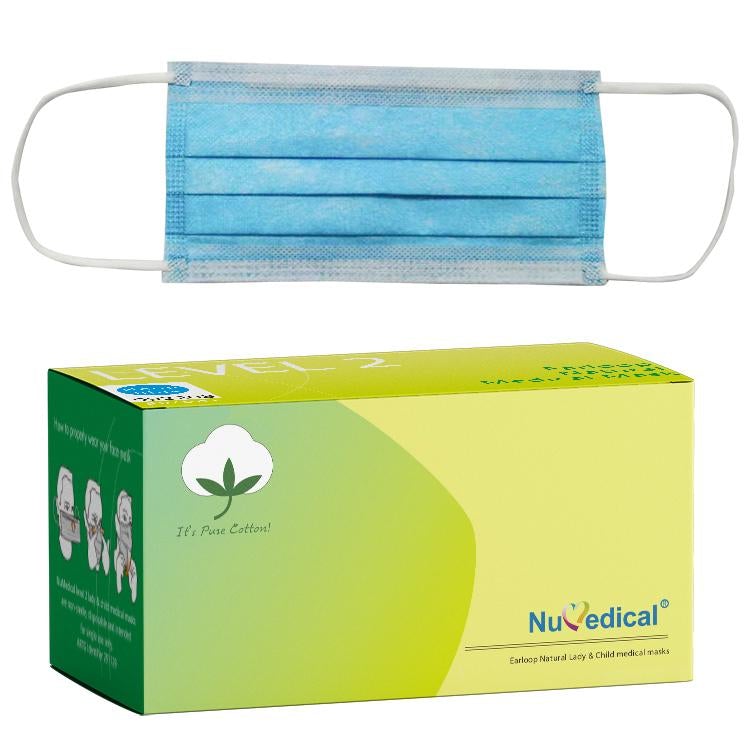 Level 2 Medical Mask, Cotton Inner Layer, Neon Blue, 50pcs/box, 992208 ...